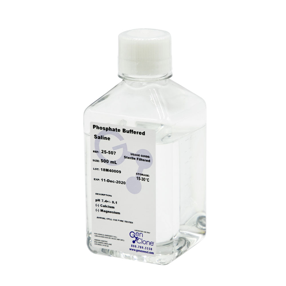 PBS, 1X, without Ca, Mg, Phenol Red, 6 x 500ml | Boca Scientific